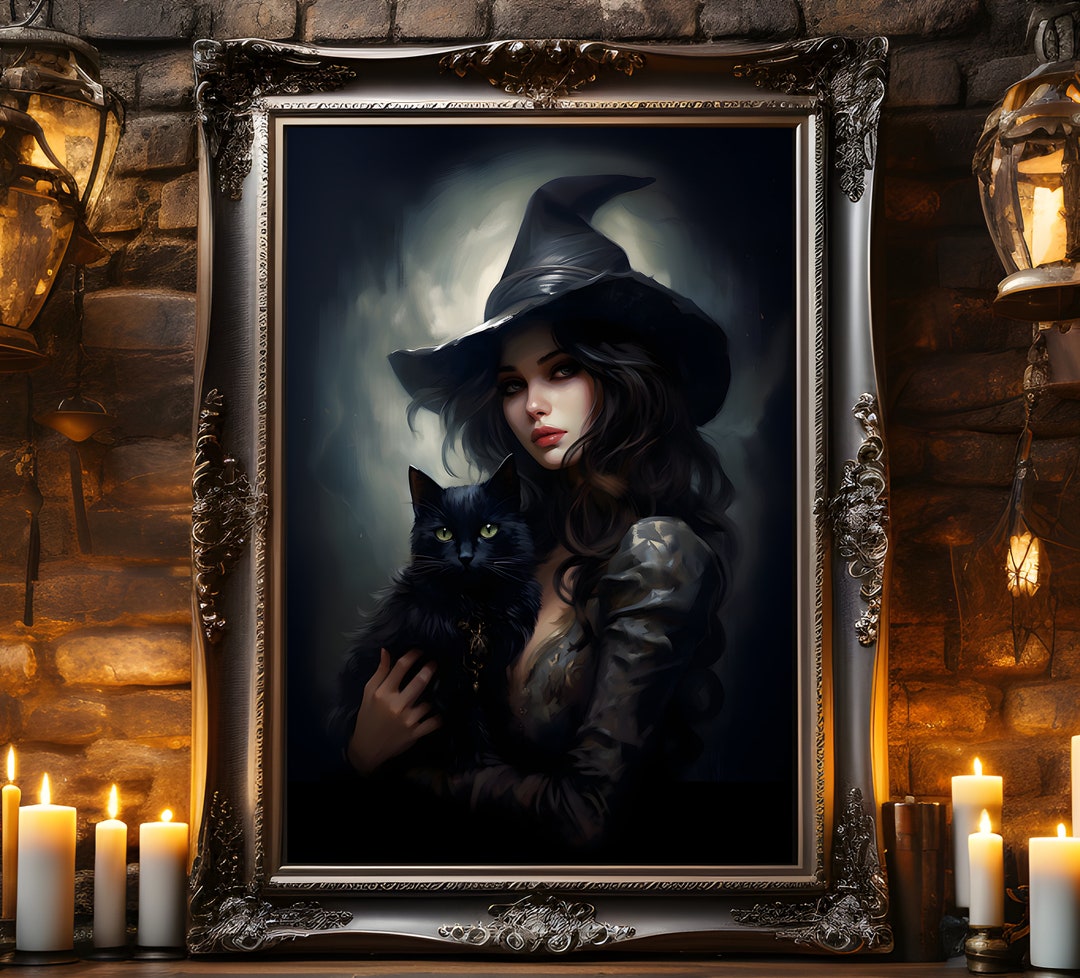 Gothic Witch Print, Dark Fantasy Poster, Halloween Decor, Goth Wall Art ...