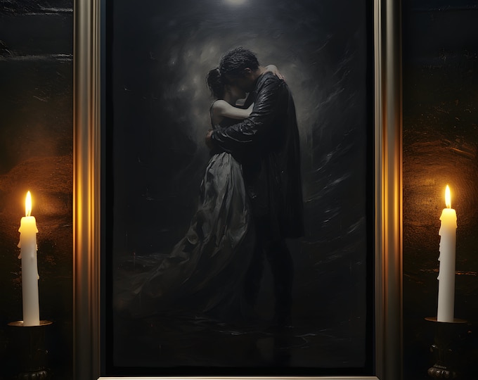 Dark Eternal Love Poster, Romantic Moody Art Print, Gothic Romance Home ...