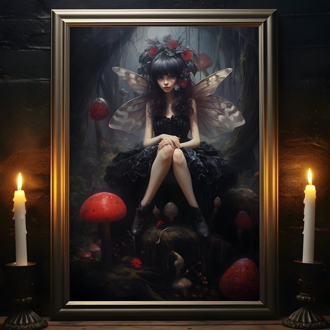 Gothic Fairy Poster, Fairy Art, Cottagecore, Dark Academia, Enchanted ...