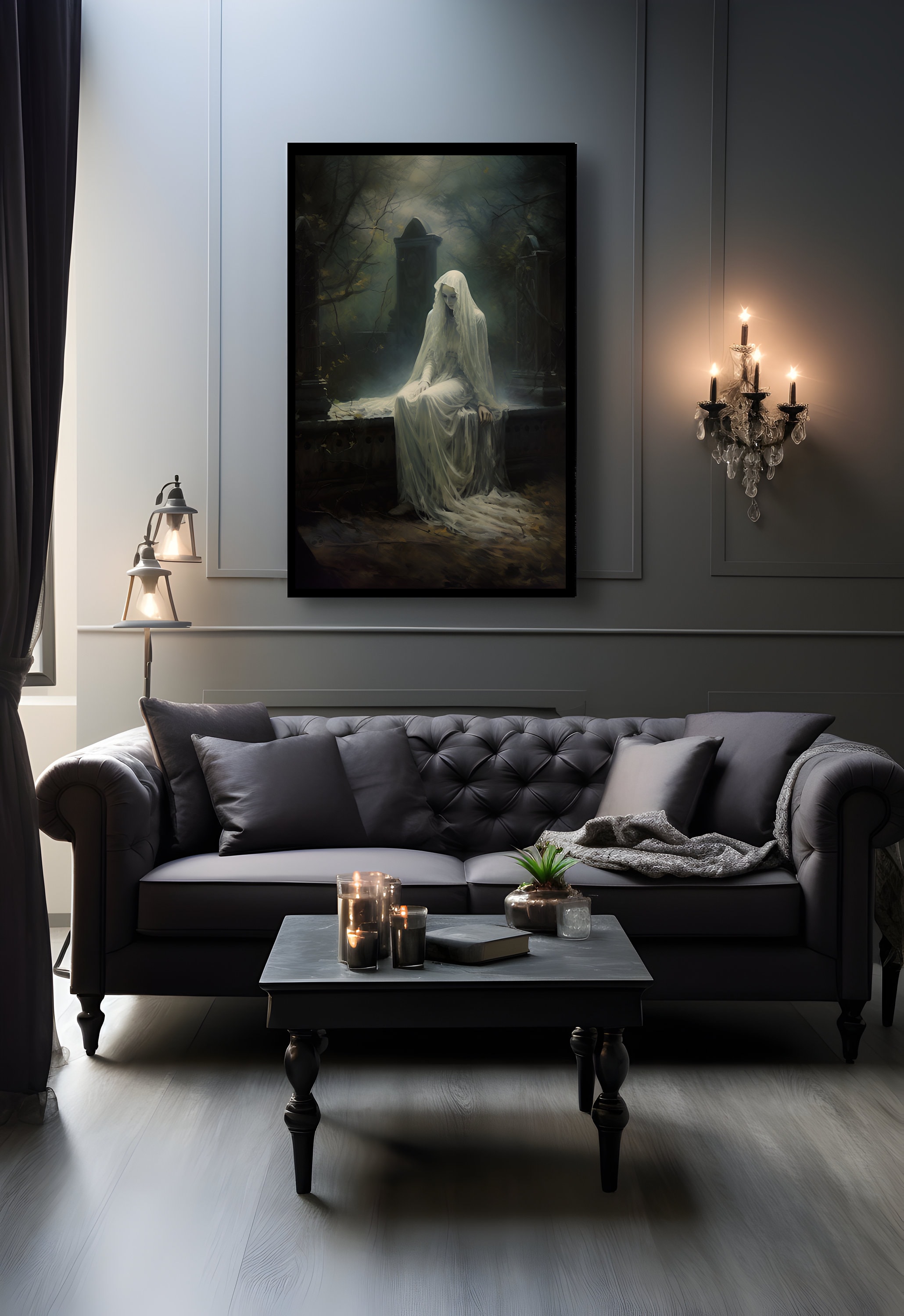 Long Forgotten, Gothic Art, Dark Print, Gothic Gift, Ghost Painting ...