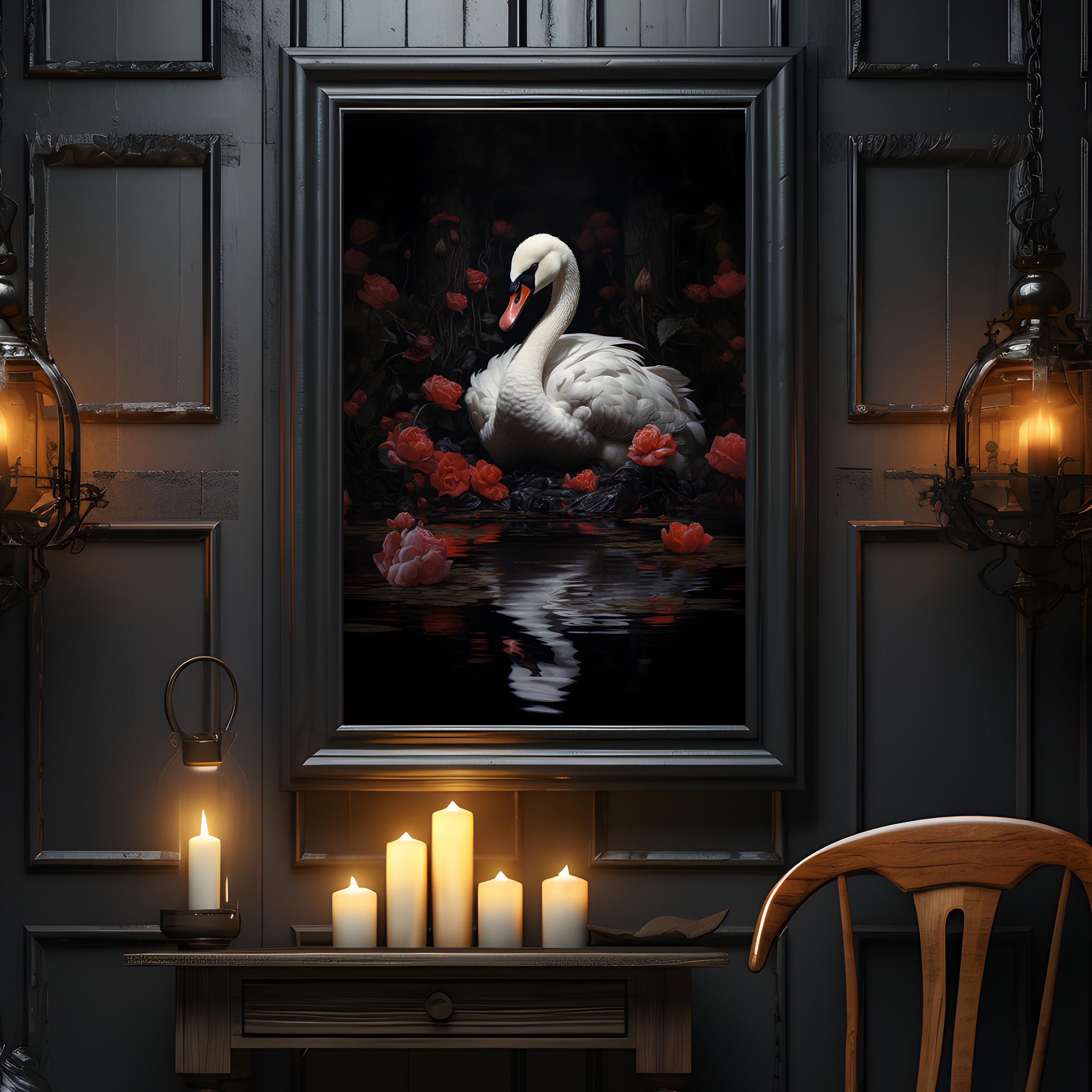 Majestic Swan Serenity, Swan Art, Swan Painting, Swan Lover Gift, Swan ...