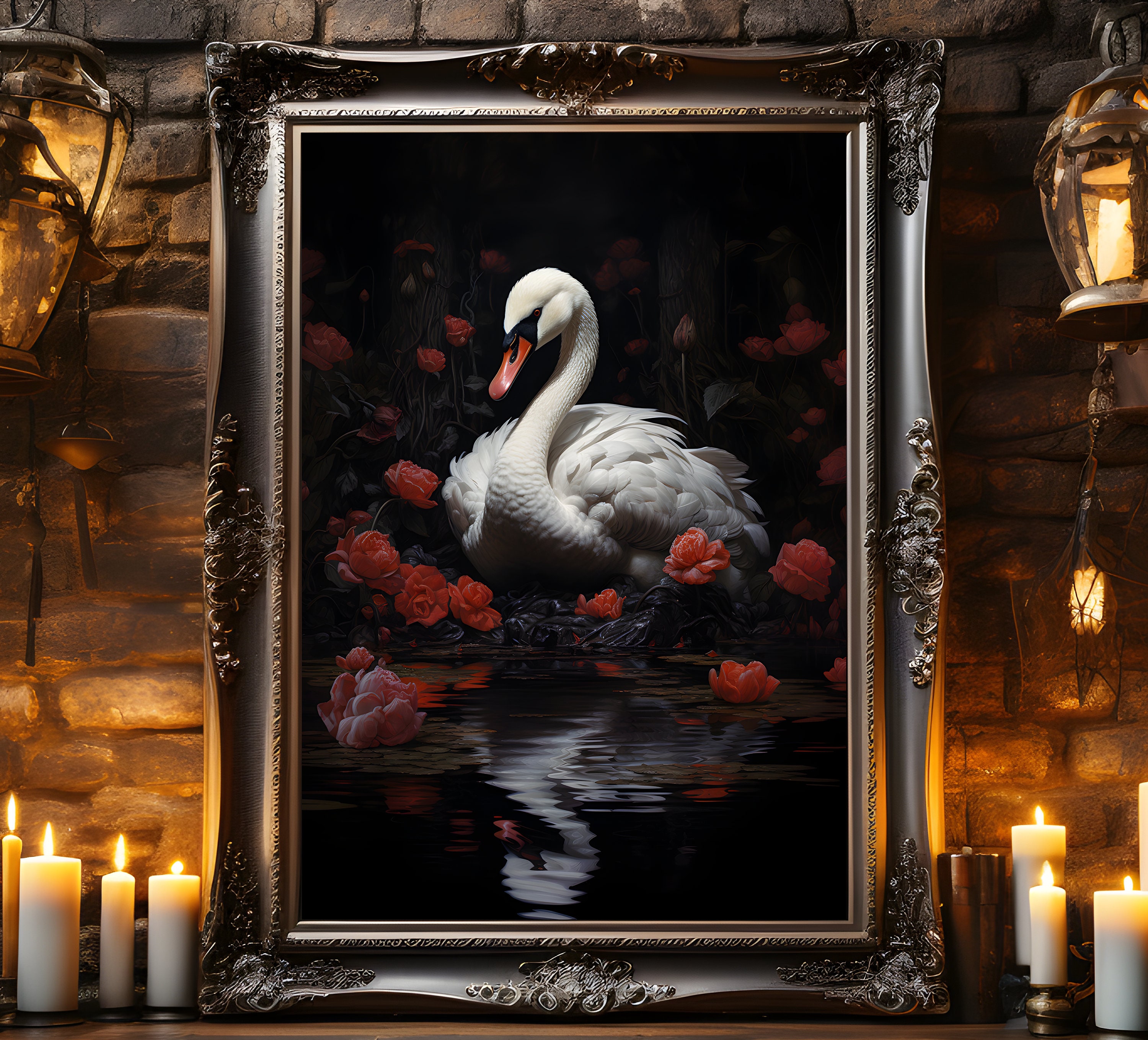 Majestic Swan Serenity, Swan Art, Swan Painting, Swan Lover Gift, Swan ...