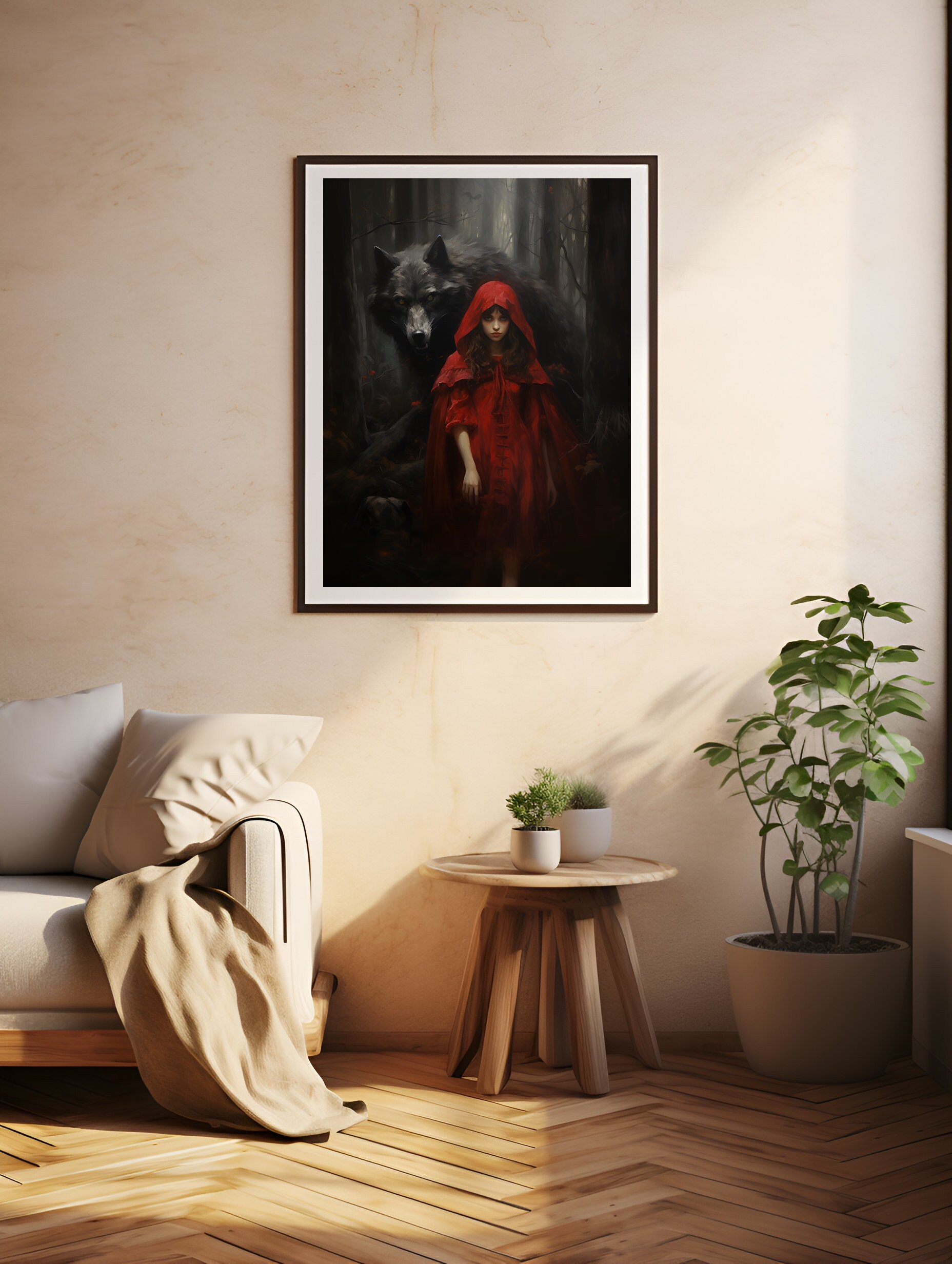 Little Red Riding Hood, Big Bad Wolf Poster, Fairy Tale Wall Art ...