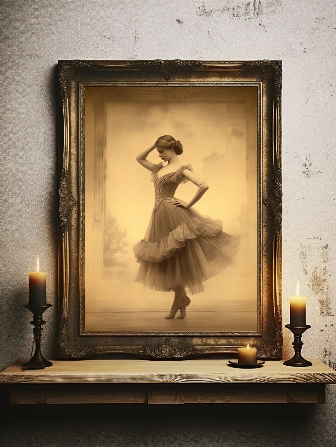 Victorian Ballerina Print, Vintage Style Ballet, Classic Elegant Photo ...