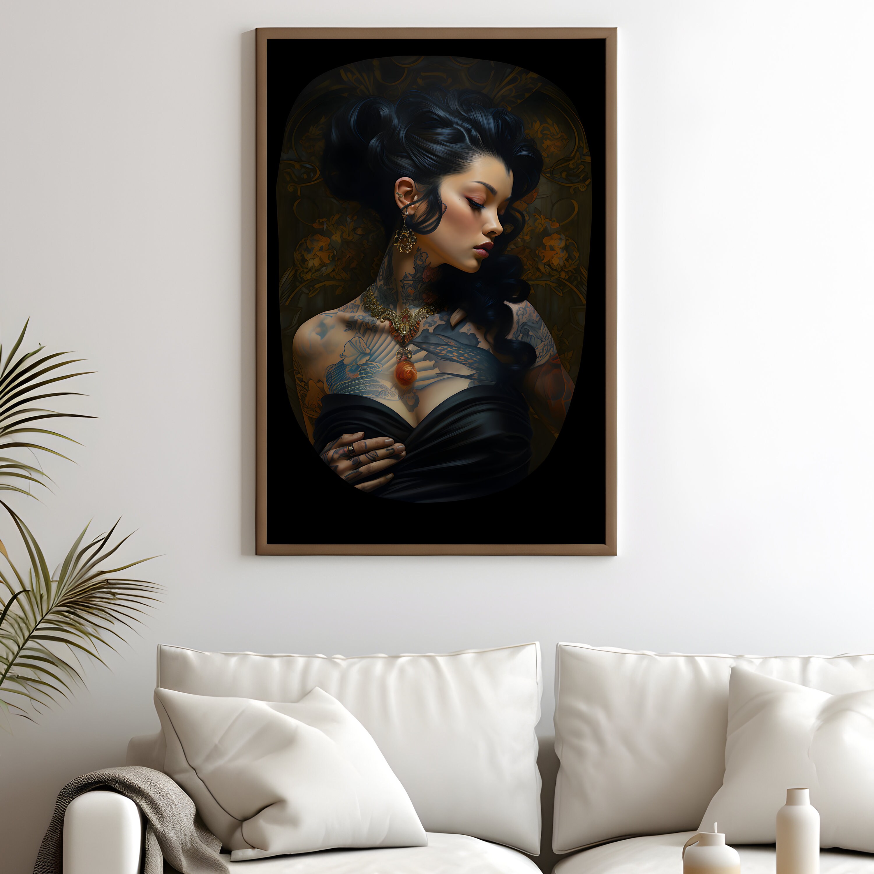 Exotic Elegance, Tattoo Lady, Tattoo Shop Decor, Tattoo Artist Gift, Tattoo Wall Art, Tattoo ...