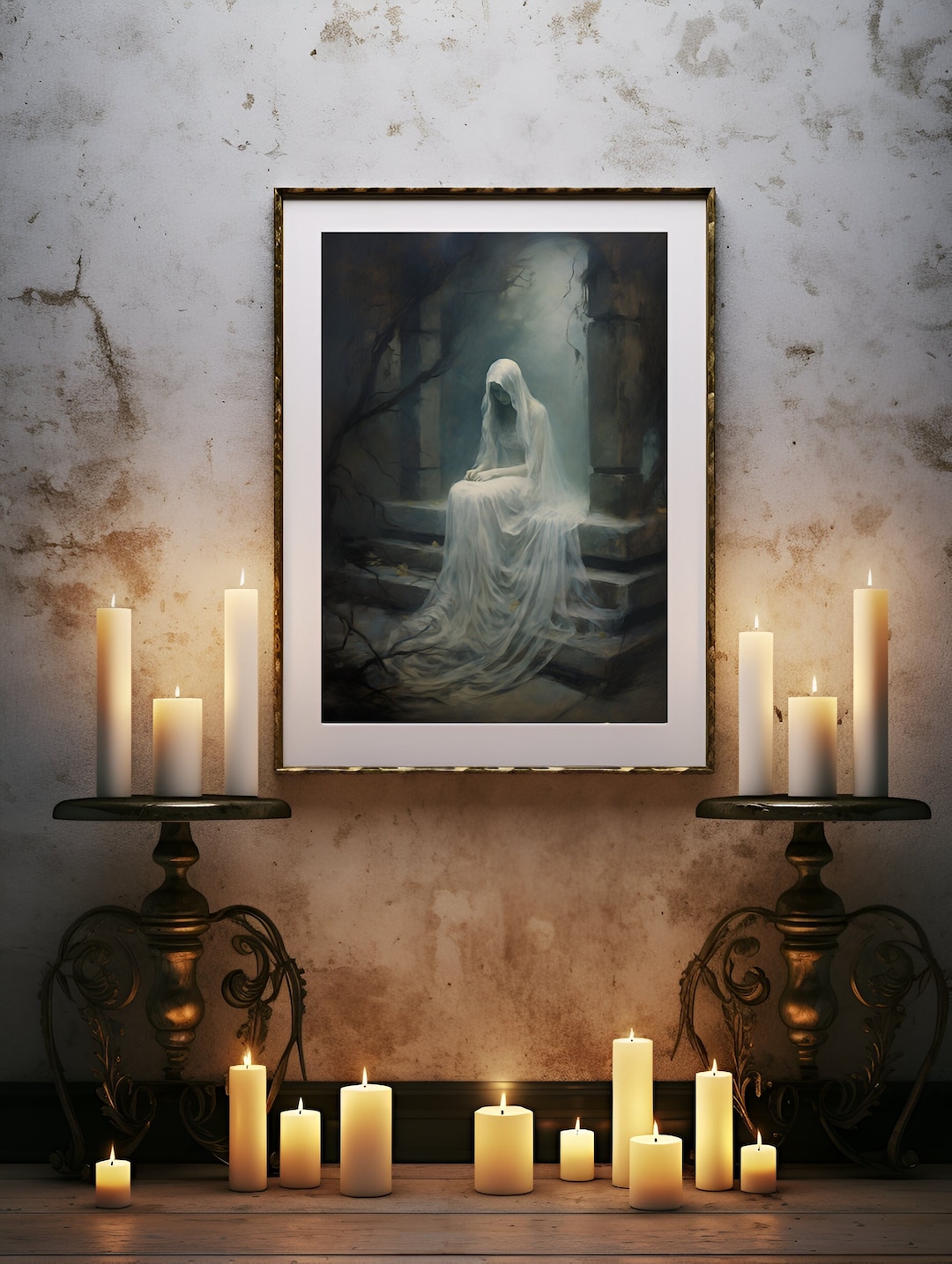 Worth the Wait, Gothic Art Print, Gothic Gift, Ghost Painting, Dark ...