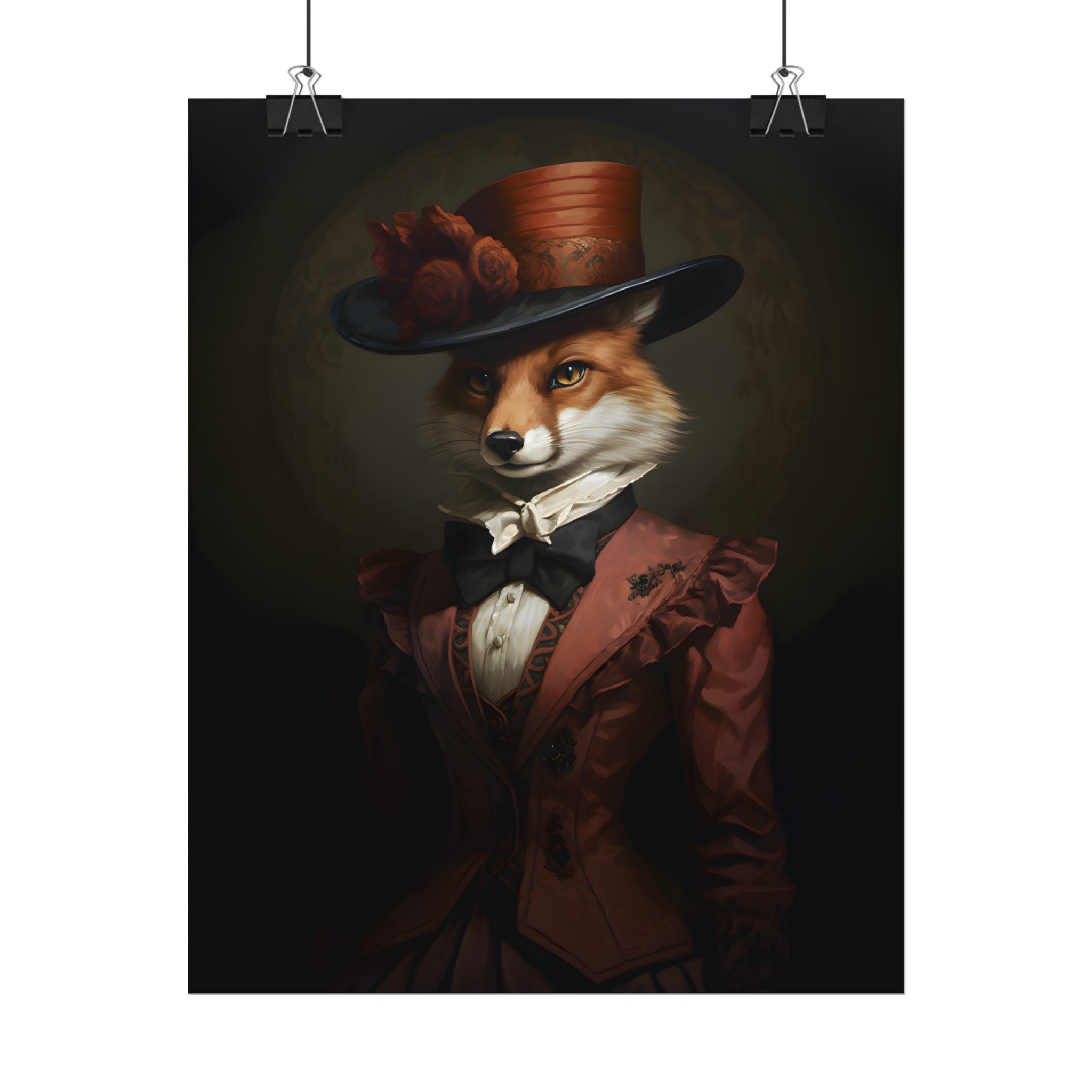 Foxy Lady, Whimsical Fox, Quirky Animal Art, Animal Portrait, Fox Art ...