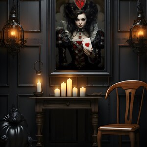 Gothic Queen of Hearts, Gothic Art Print, Dark Poster Art, Dark Fairy ...