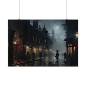 Victorian London Print, London Skyline Poster, Cityscape, Vintage Art ...