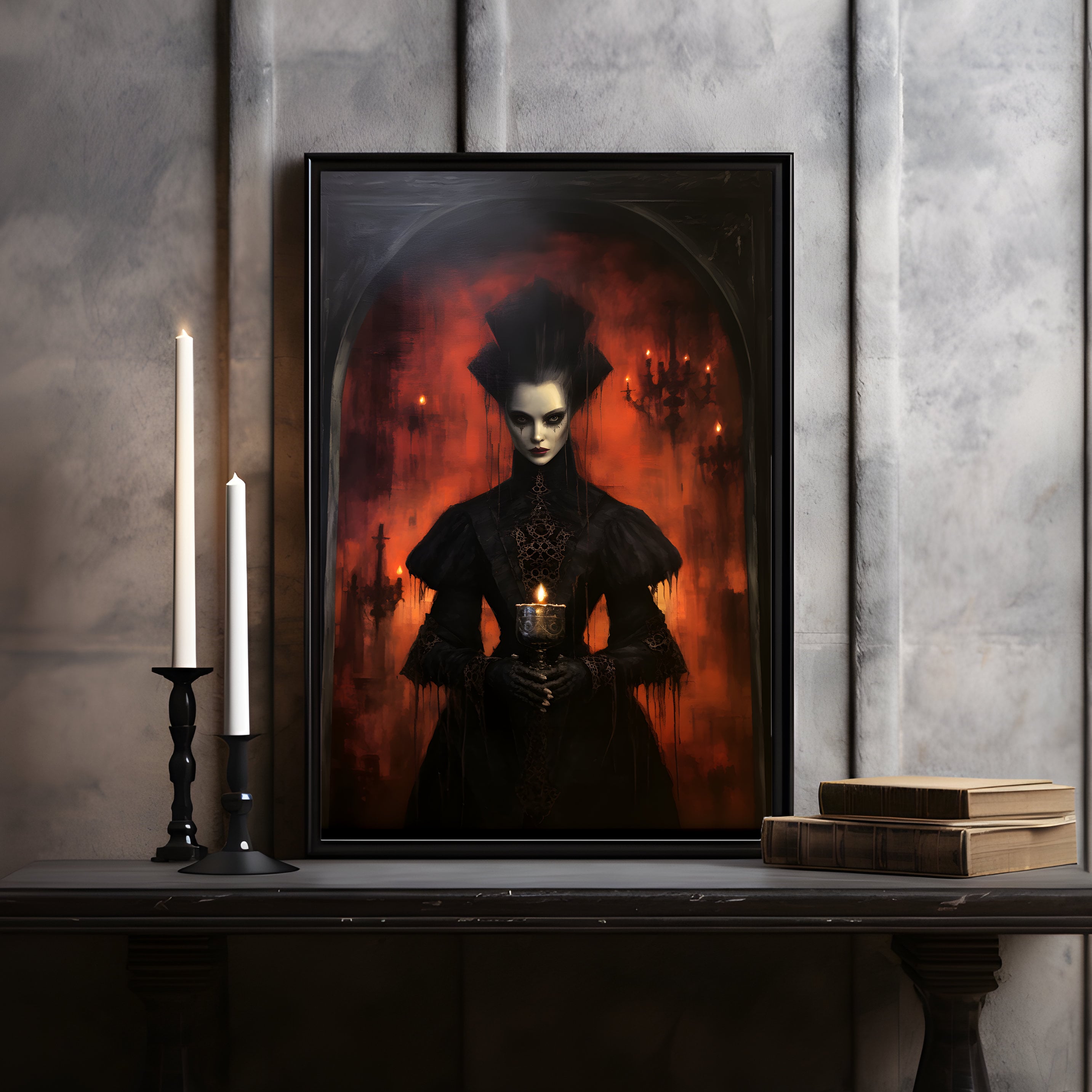 High Priestess Art, Witch Print, Gothic Wall Art, Occult Poster, Wiccan ...
