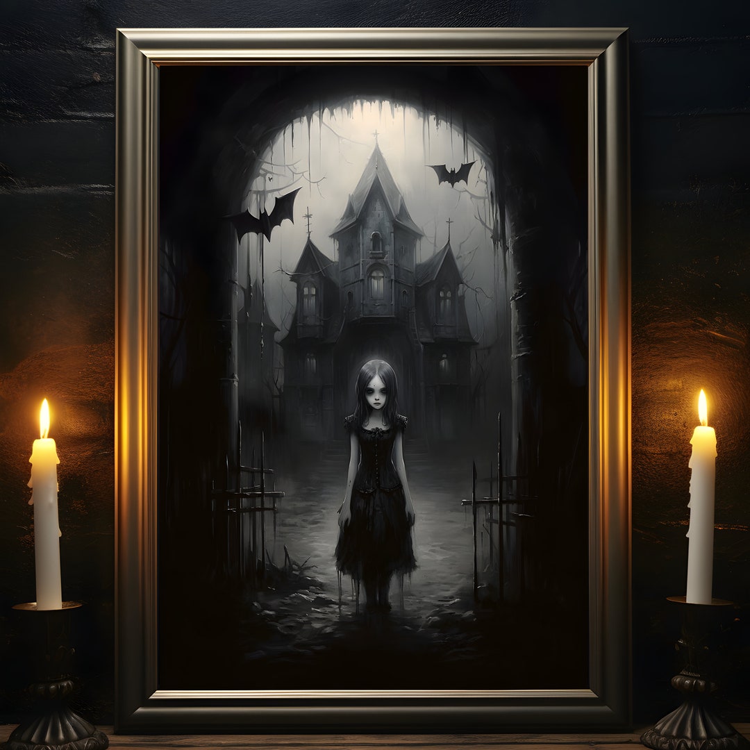 Little Goth Girl, Gothic Home Decor, Dark Academia, Gothic Wall Art ...