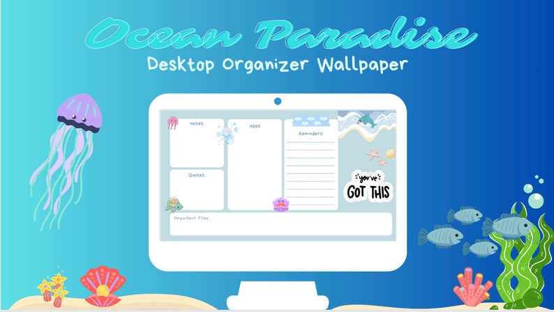 Ocean Paradise-desktop Wallpaper Organizer - Etsy