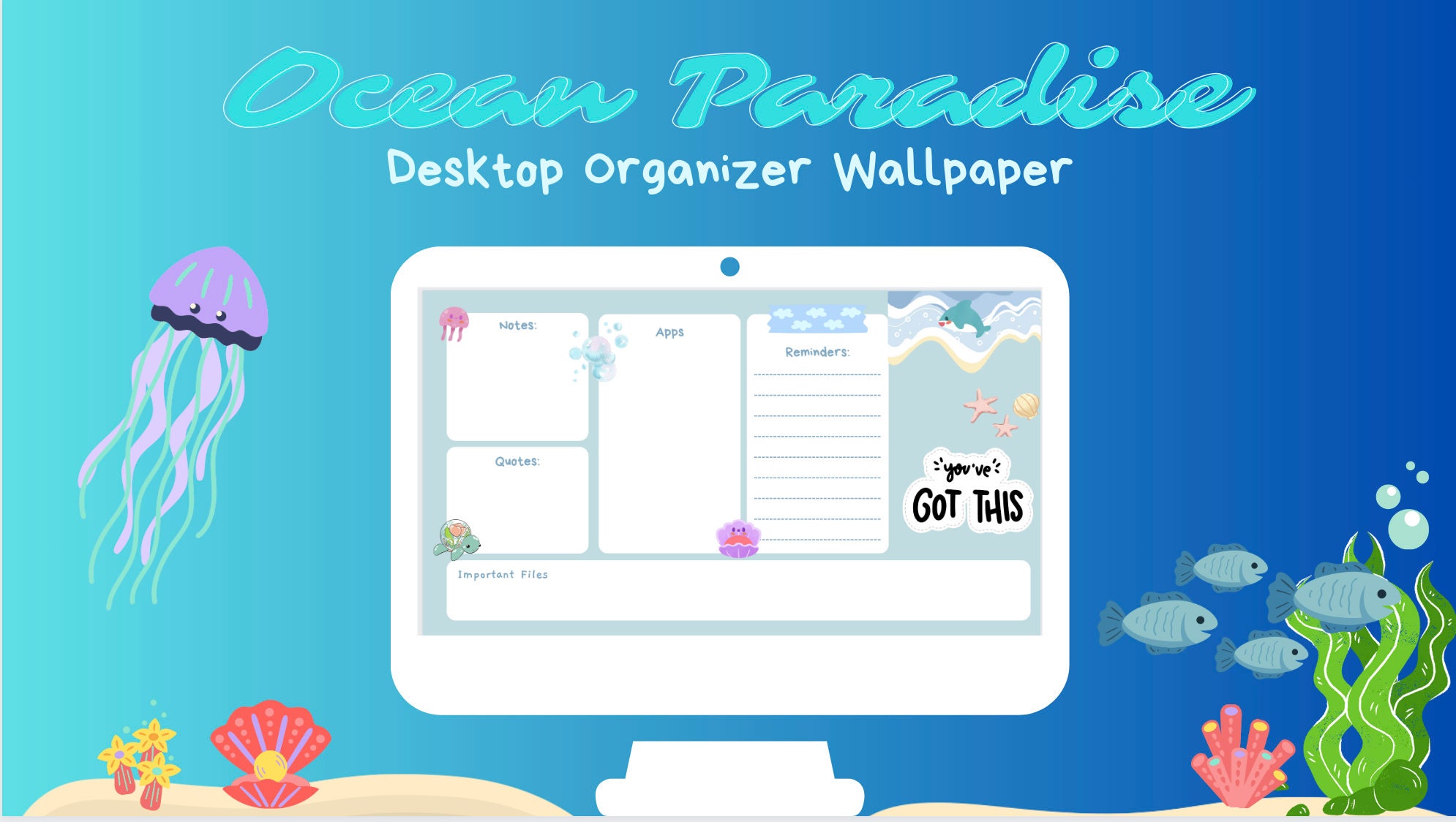 Ocean Paradise-desktop Wallpaper Organizer - Etsy