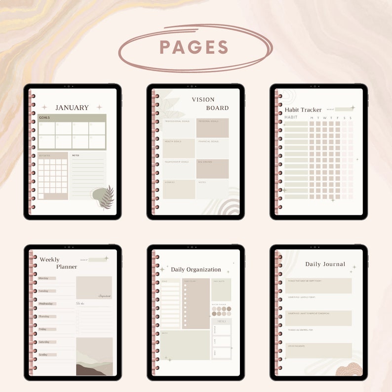 Digital Planner, All-in-one Digital Planner, Undated Planner ...