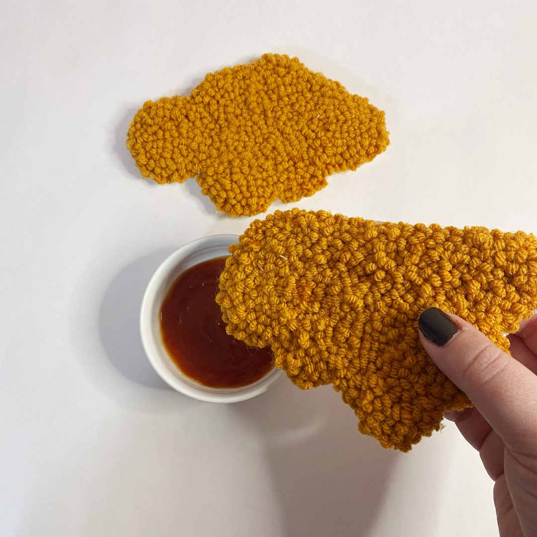 Punch Needle Dinosaur Chicken Nugget Coaster - Etsy