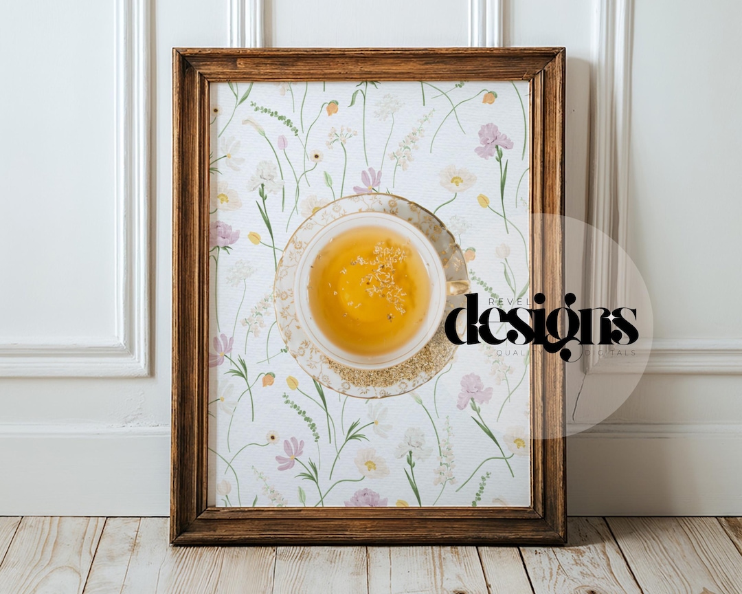 Grandmillenial Art | Floral Tea Wall Art | Botanical Cottagecore ...