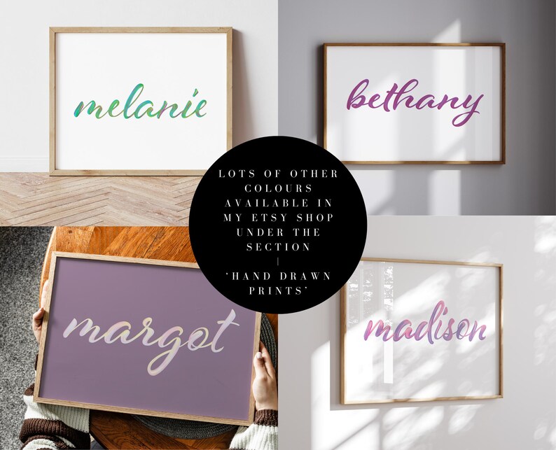 Custom Hand-drawn Name Print | Digital Download - Etsy
