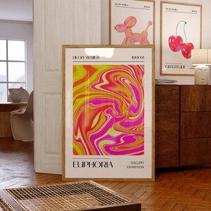 Vibrant Poster Set – Set of 3 | Neon 90s-inspired Gallery Exhibition ...