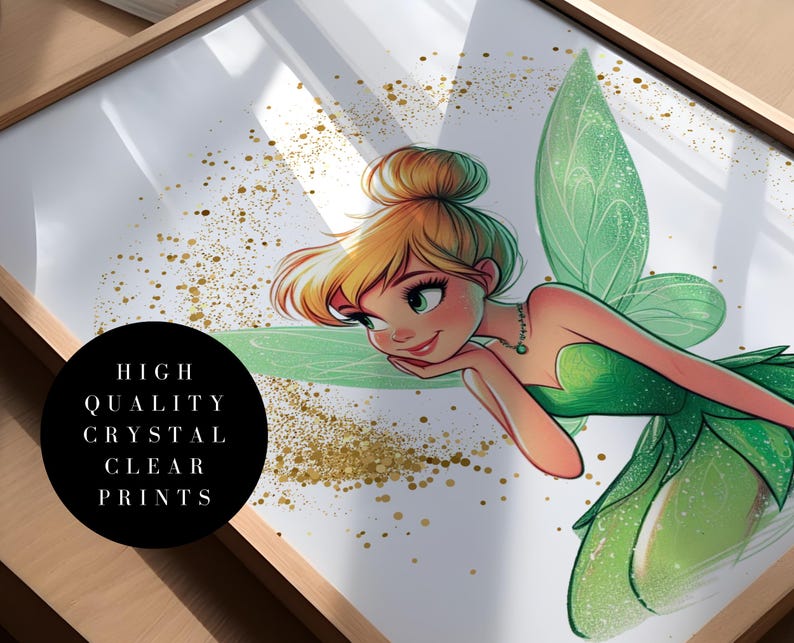 Tinkerbell Fairy Art Print Digital Download Whimsical Nursery Decor Fantasy Wall Art Pixie Print ...