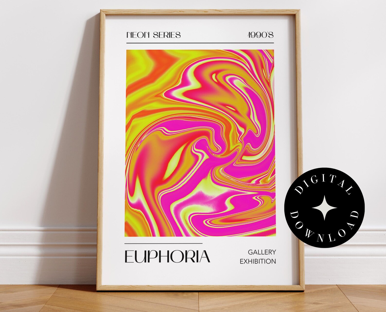 Vibrant Poster Set – Set of 3 | Neon 90s-inspired Gallery Exhibition ...