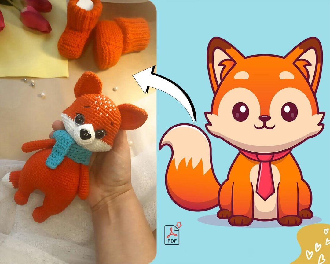 Crochet Pattern for Flamsie, Realistic Crochet Fox Amigurumi Instant ...