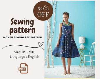 Sweetheart Dress Sewing Pattern PDF XS-XXXL Women Dress Pattern Summer ...