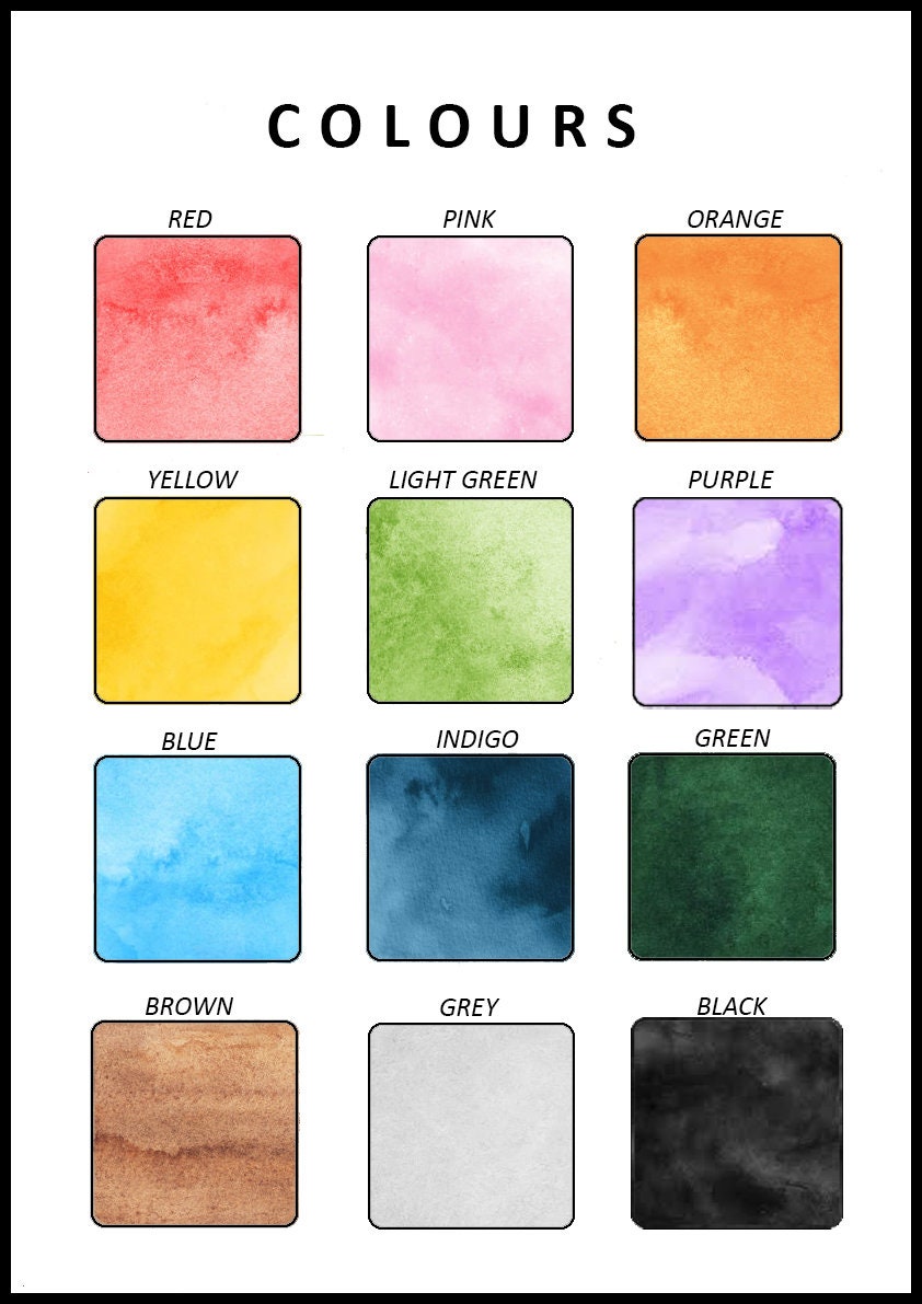 Alphabet Poster, Watercolor Alphabet, Set of 2 Educational Posters ...