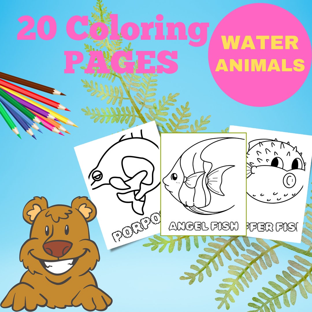 20 Water Animal Coloring Pages: Printable Sheets, Aquatic Fun for Kids ...