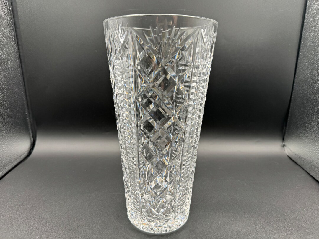 Stunning WATERFORD CRYSTAL Clare (cut) 10" Flower Vase, Crafted in ...