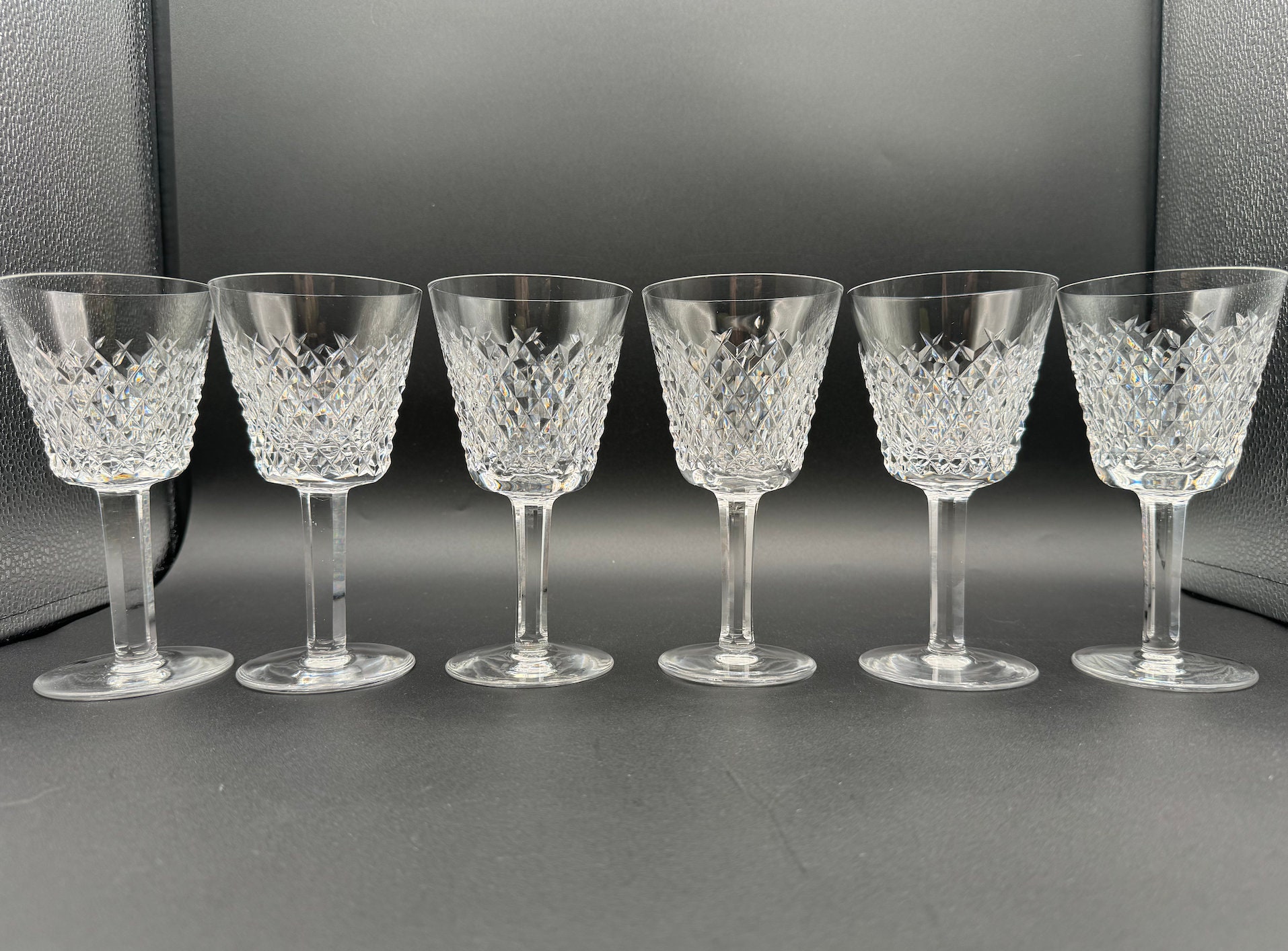 Magnificent Set of 6 WATERFORD CRYSTAL ALANA Claret Wine Glasses ...