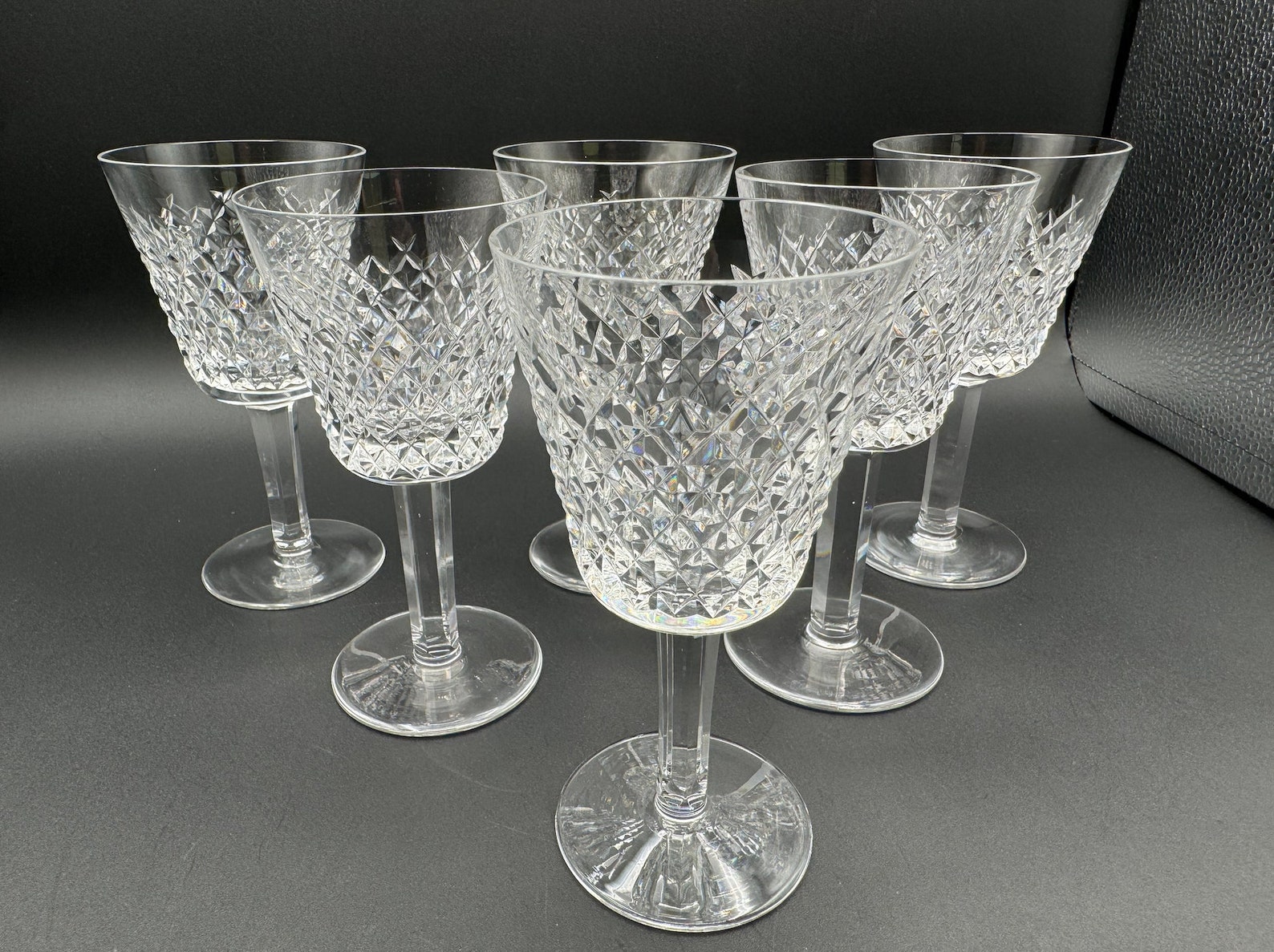 Magnificent Set of 6 WATERFORD CRYSTAL ALANA Claret Wine Glasses ...