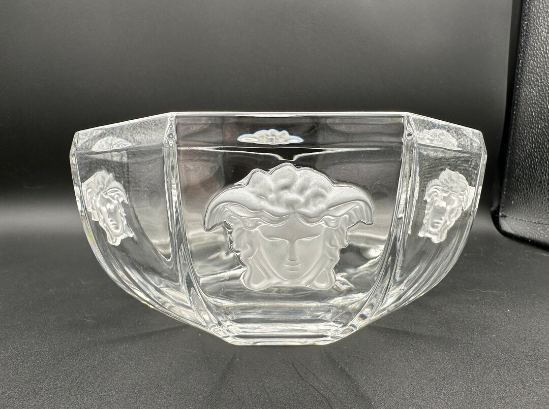 Stunning Rosenthal VERSACE Medusa Lumiere Round Crystal Bowl, Pristine ...