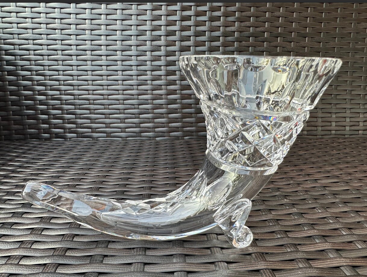 Vintage Cut Crystal Cornucopia Vase: Footed Horn Centerpiece - Etsy