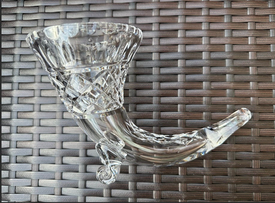 Vintage Cut Crystal Cornucopia Vase: Footed Horn Centerpiece - Etsy