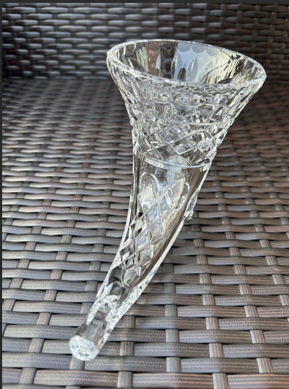 Vintage Cut Crystal Cornucopia Vase: Footed Horn Centerpiece - Etsy