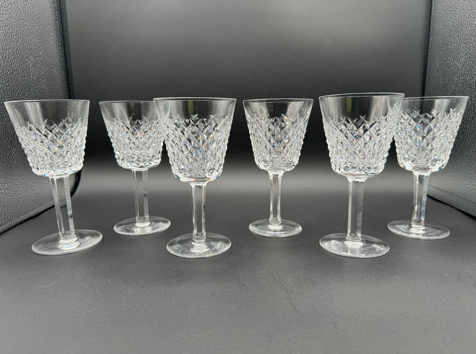 Magnificent Set of 6 WATERFORD CRYSTAL ALANA Claret Wine Glasses ...