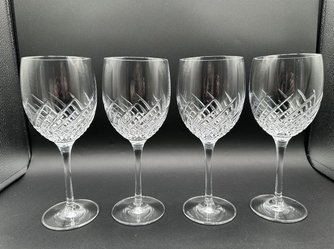 Waterford Crystal Wine Goblets - Set of 4 Essentially Wave Glasses - Etsy