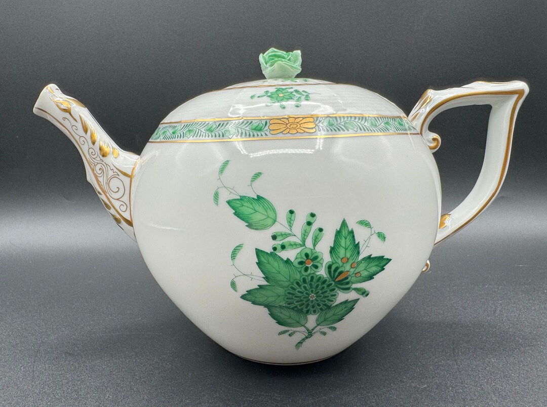 Exclusive for Pamela_rare Herend Chinese Bouquet Green Teapot: 24kt ...