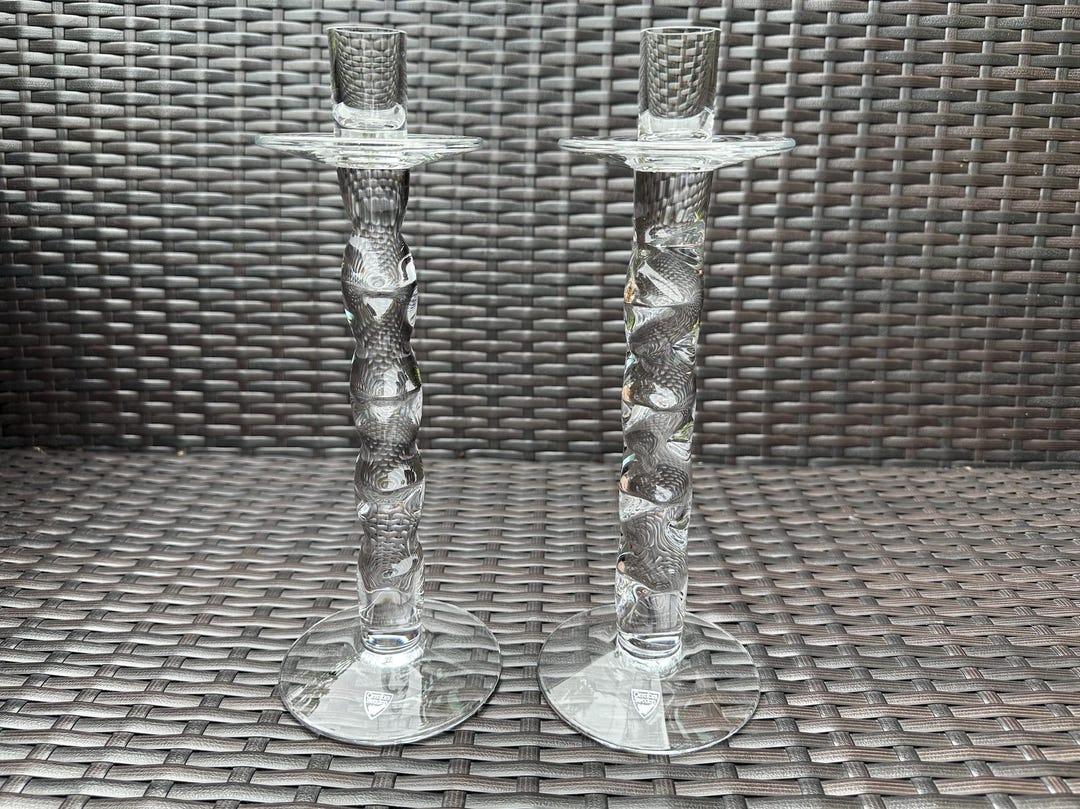 Stunning Pair of Orrefors Crystal River Collection 9.75''H Light ...