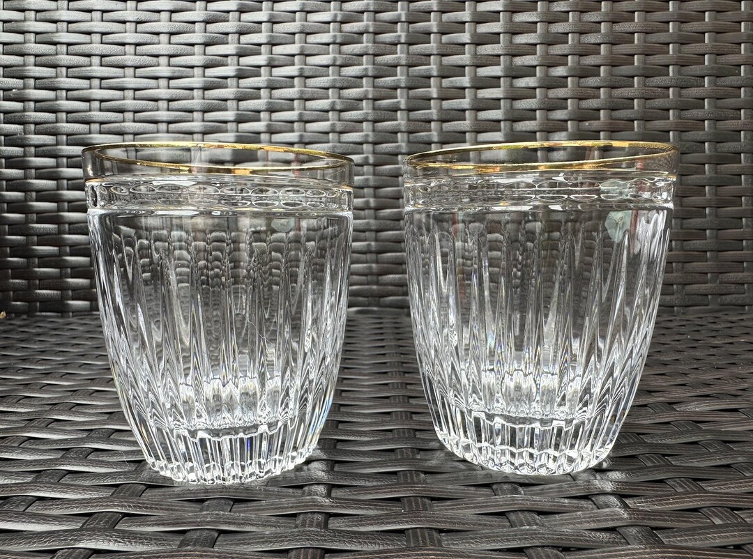 Exquisite Pair of Rare WATERFORD CRYSTAL Hanover Gold 12 Oz Double Old ...