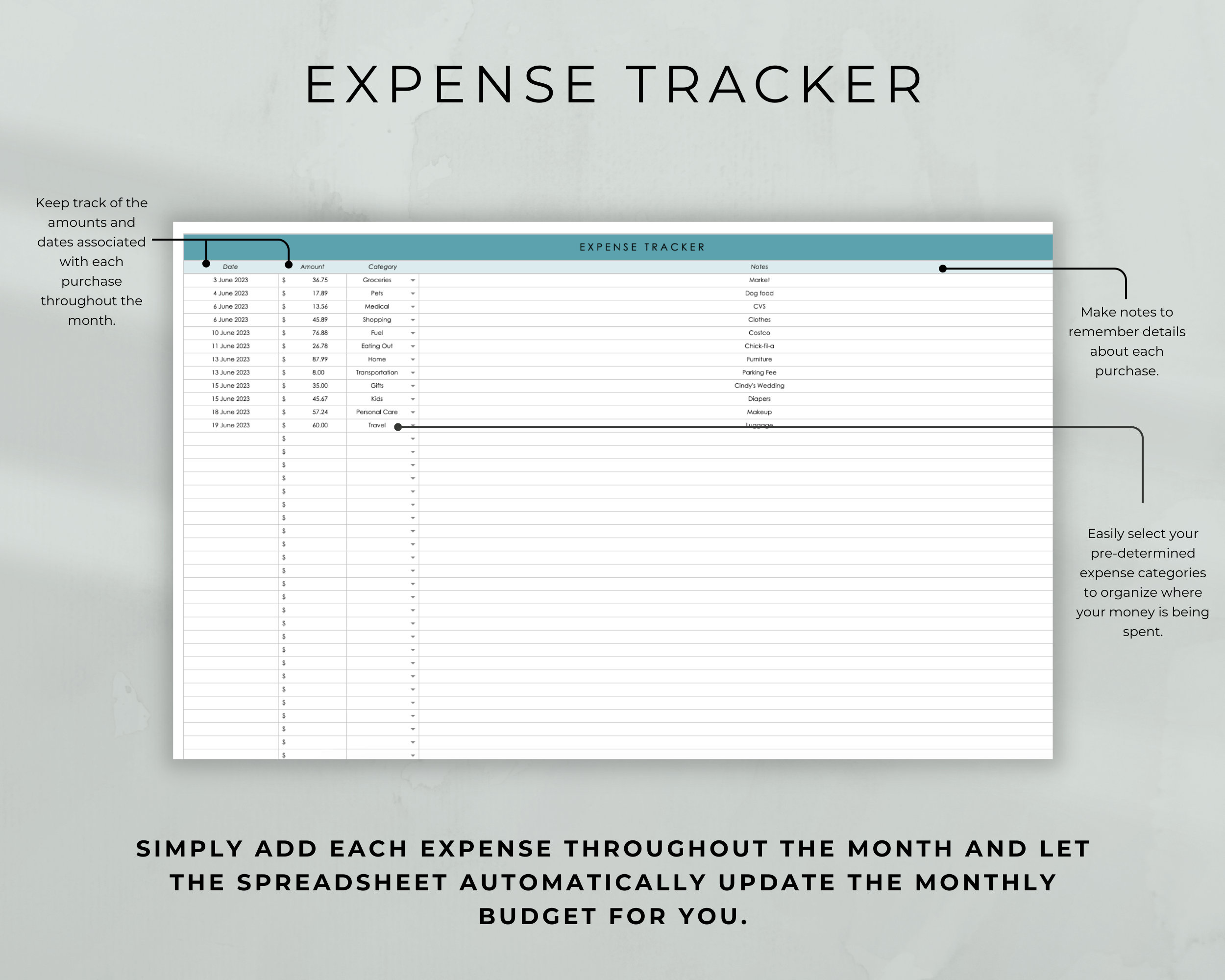 Ultimate Monthly Budget Spreadsheet for Google Sheets, Excel Monthly ...
