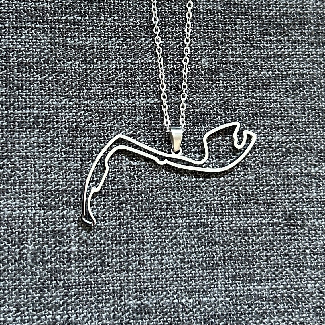 Circuit De Monaco Pendant Necklace Gold/silver With Chain - Etsy