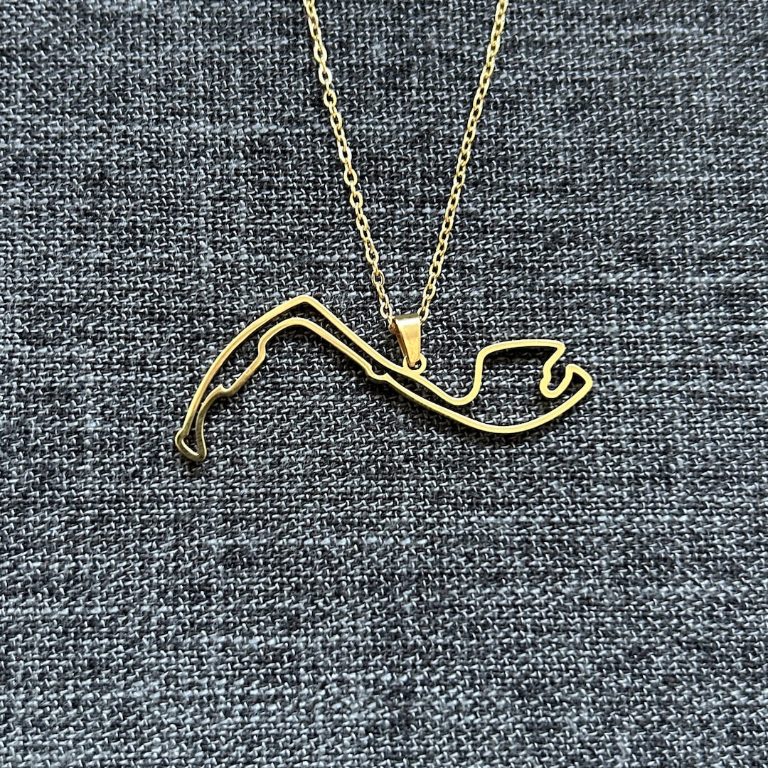 Circuit De Monaco Pendant Necklace Gold/silver With Chain - Etsy
