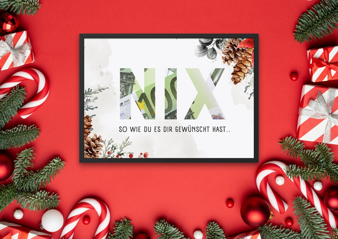 Nix Geldgeschenk Weihnachten Geld verpacken I Merry Christmas - Etsy.de