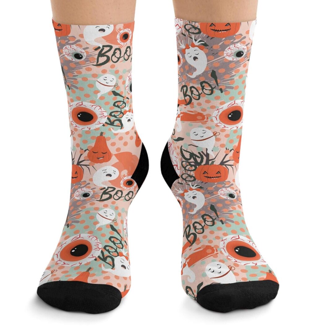 Boos and Ghouls | Creepy Party | Recycled Poly Socks - Etsy
