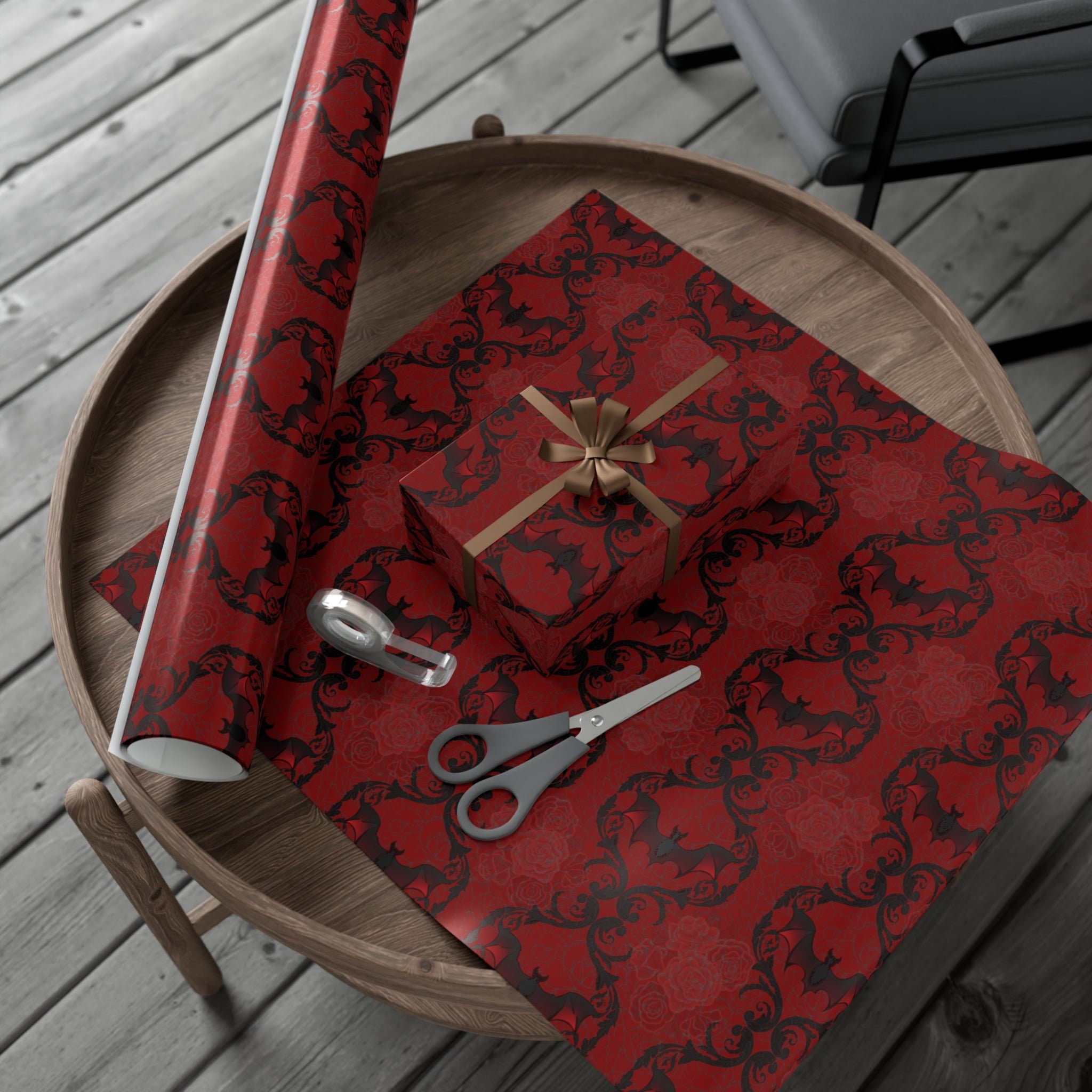 Ghost Rose & Bats Gift Wrap Papers - Etsy