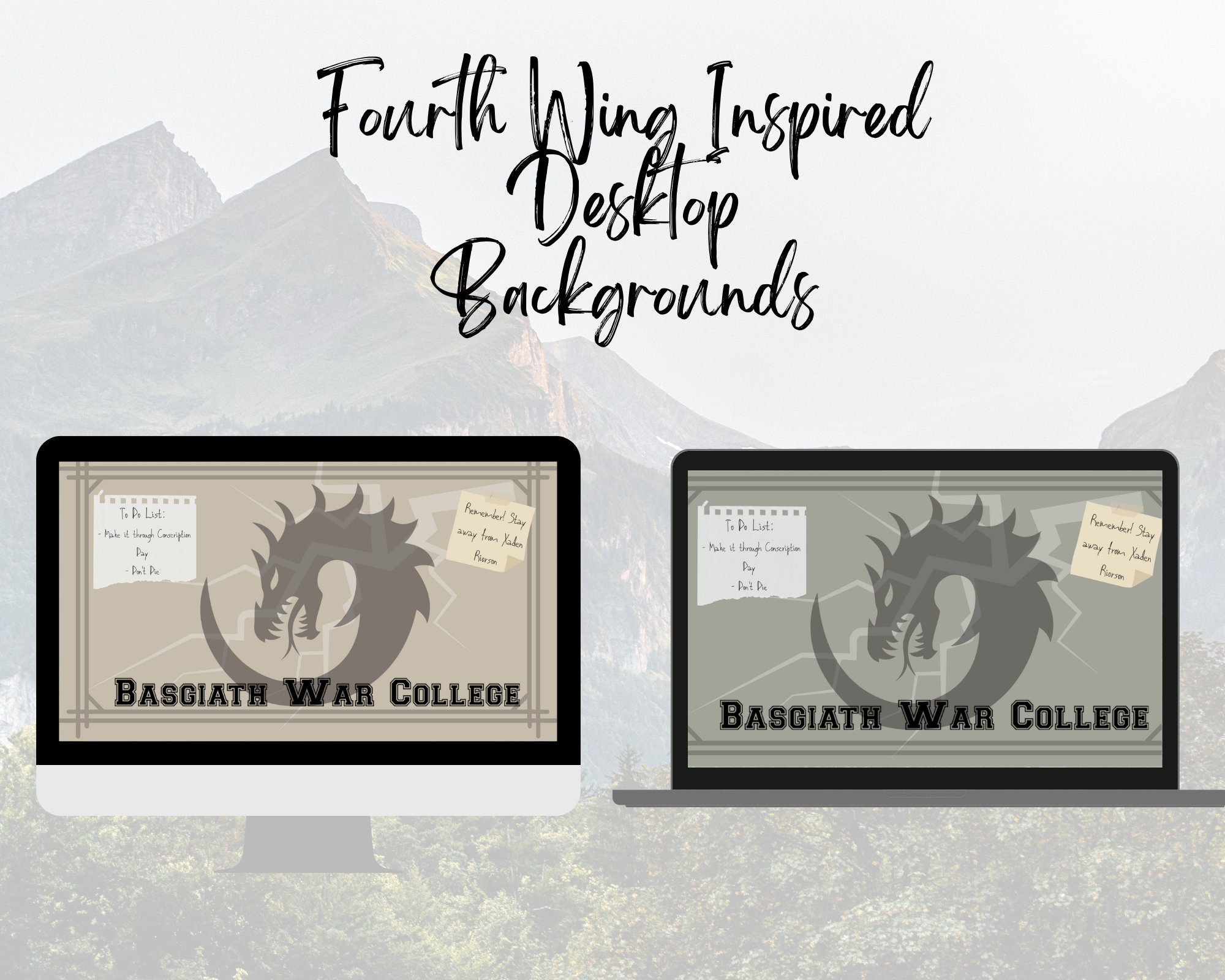 Notebook Fourth Wing Inspired Desktop Background - Etsy