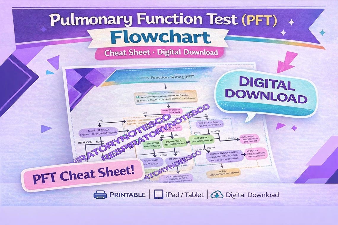 Pulmonary Function Test | PFT Flowchart | Cheat Sheet | Guide for ...