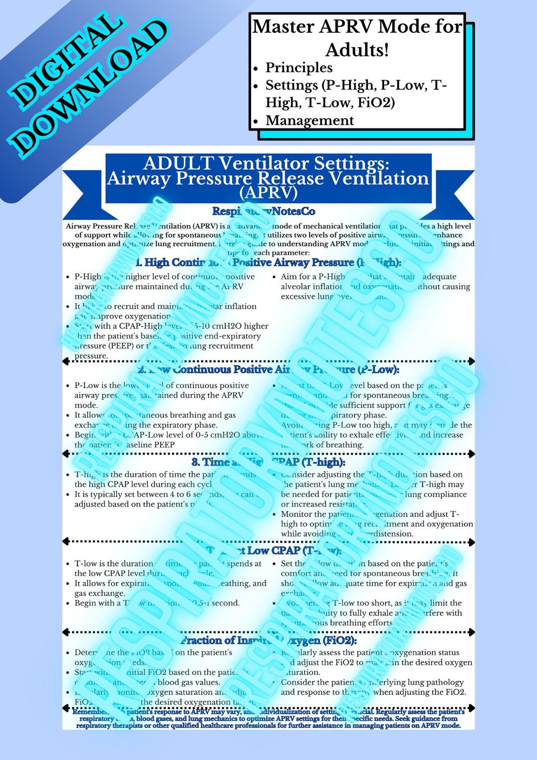 Mechanical Ventilation Study Guide | Respiratory Therapy Cheat Sheet ...