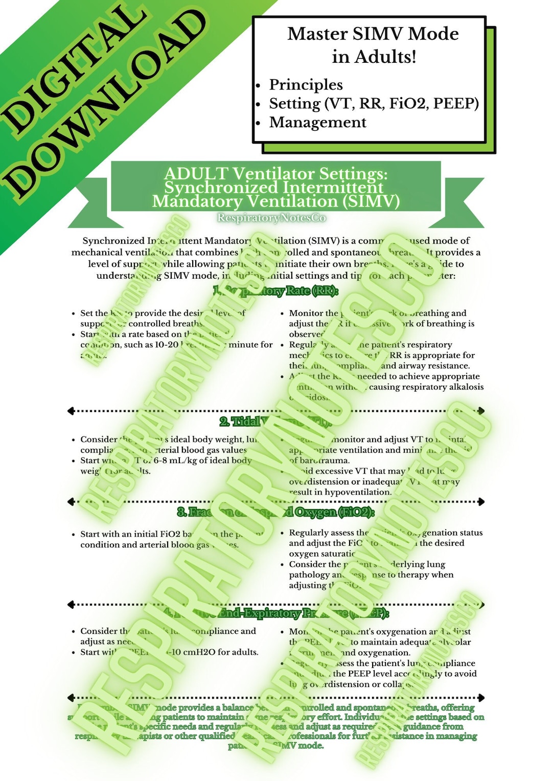 Mechanical Ventilation Study Guide | Respiratory Therapy Cheat Sheet ...